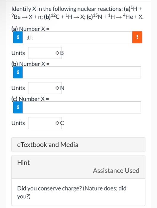 Solved Identify X in the following nuclear reactions: (a)1H+ | Chegg.com