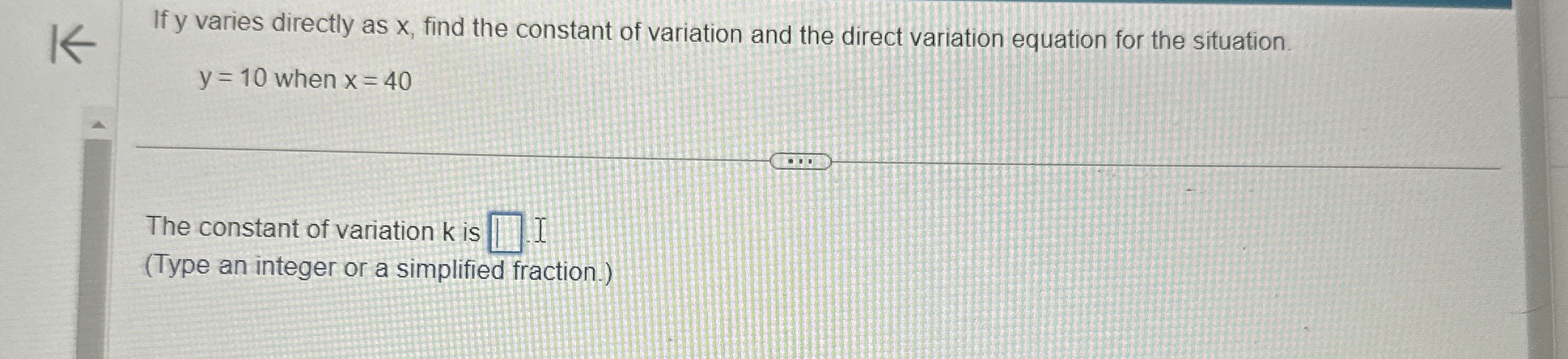 If y ﻿varies directly as x, ﻿find the constant of | Chegg.com