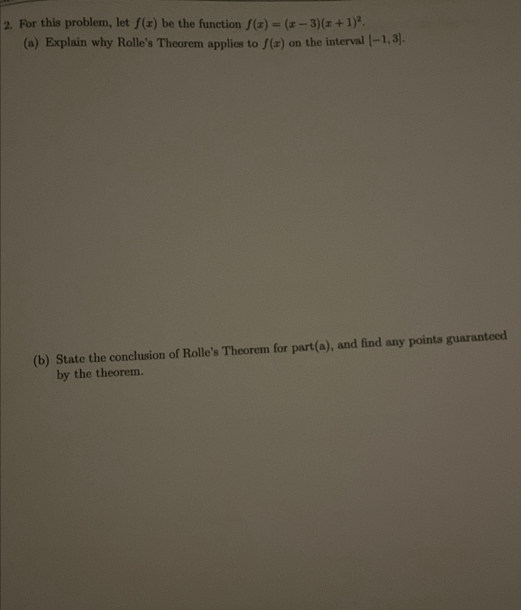 Solved For this problem, let f(x) ﻿be the function | Chegg.com