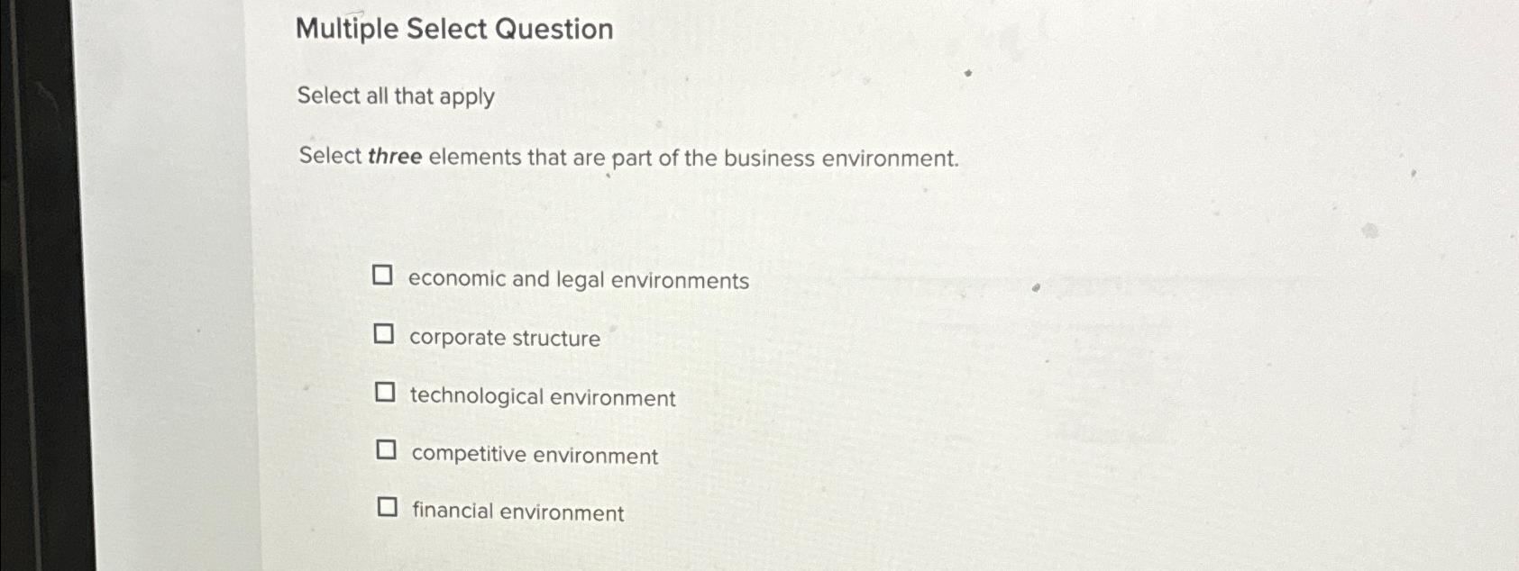 Solved Multiple Select Questionselect All That Applyselect