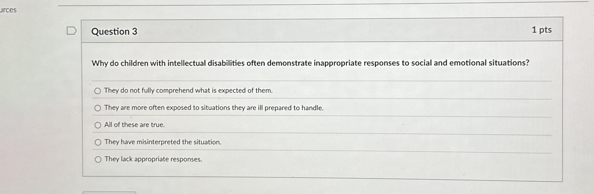 Solved Question 31 ﻿ptsWhy do children with intellectual | Chegg.com