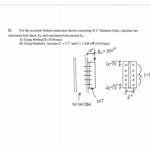 5) For the eccentric bolted connection shown | Chegg.com