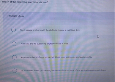 Solved Which of the following statements is true?Multiple | Chegg.com