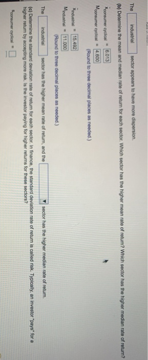 Stocks may be categorized by sectors. The | Chegg.com