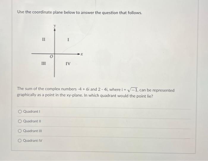 Solved Use the coordinate plane below to answer the question | Chegg.com