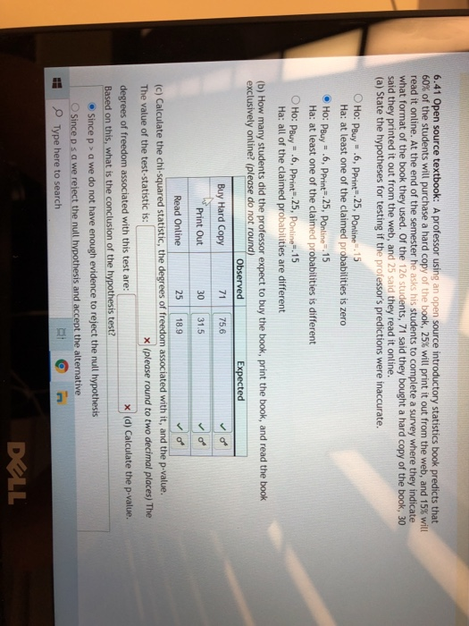 Solved 6.41 Open source textbook: A professor using an open | Chegg.com