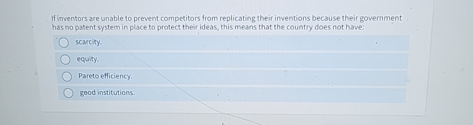 Solved If inventors are unable to prevent competitors from | Chegg.com