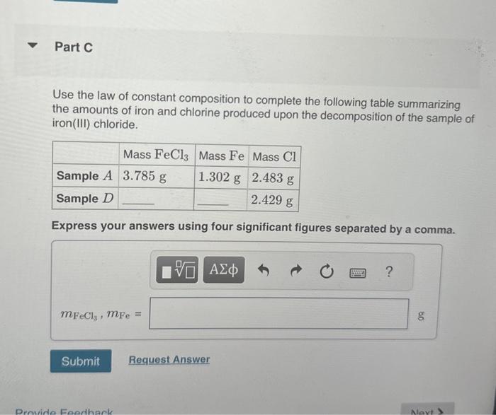 Solved Use the law of constant composition to complete the | Chegg.com