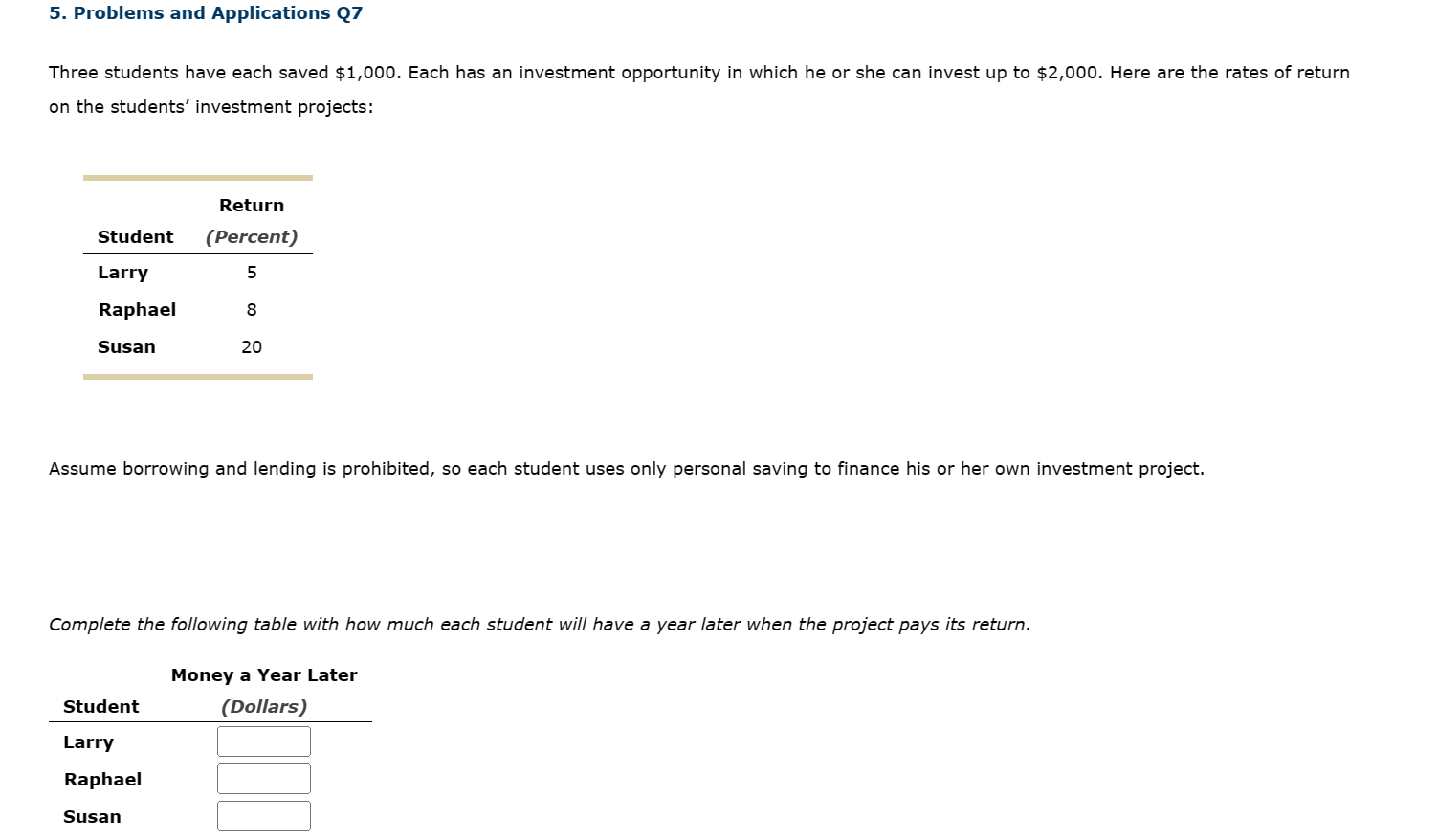 Solved Problems and Applications Q7Three students have each | Chegg.com