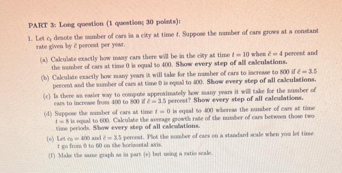 PART 3: Long question ( 1 question; 30 points): 1. | Chegg.com