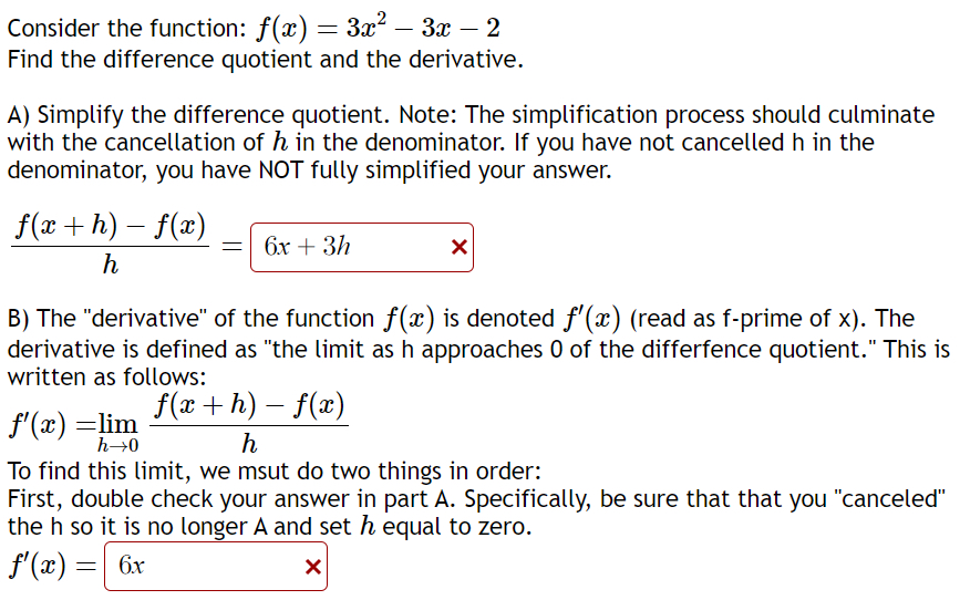 Solved Consider the function: f(x)=3x2-3x-2Find the | Chegg.com