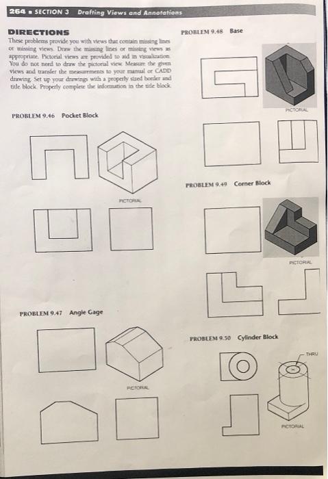 Solved 264 SECTION 3 Drafting Views and Annotations PROBLEM | Chegg.com