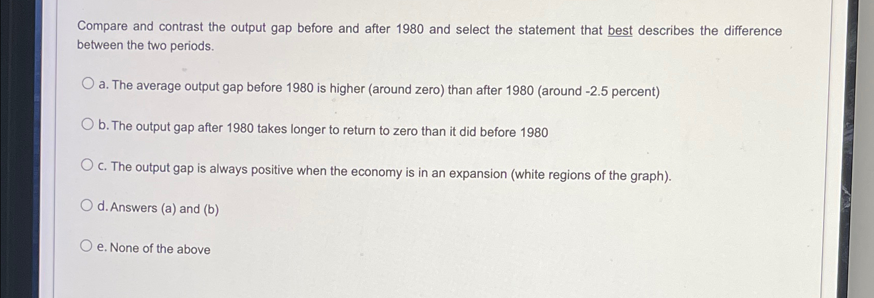 Solved Compare and contrast the output gap before and after | Chegg.com