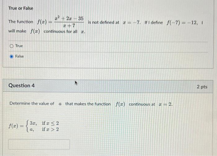 Solved The function f(x)=x+7x2+2x−35 is not defined at x=−7. | Chegg.com