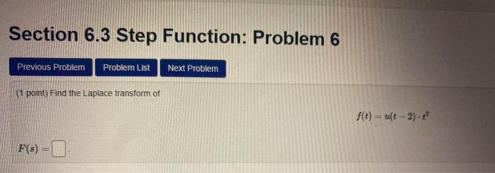Solved Section 6 3 Step Function Problem 4 Previous Problem