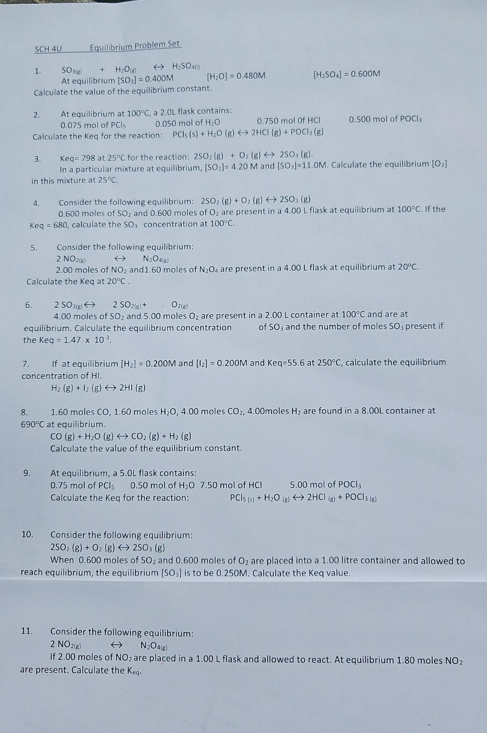 Solved SCH 4 ﻿UEquilibrium Problem | Chegg.com