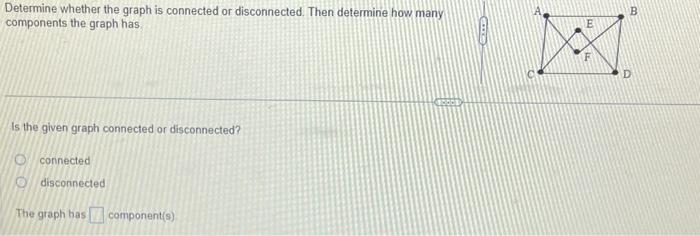 Solved Determine whether the graph is connected or | Chegg.com