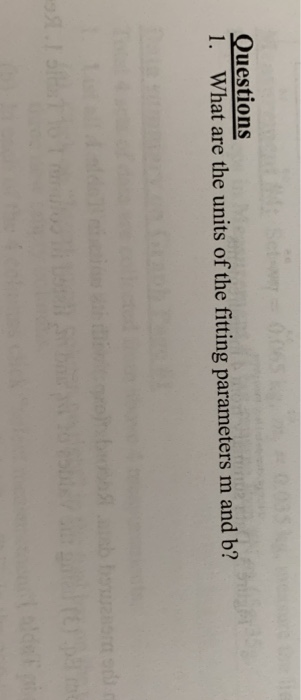 Solved What are the units of the fitting parameters m and b? | Chegg.com