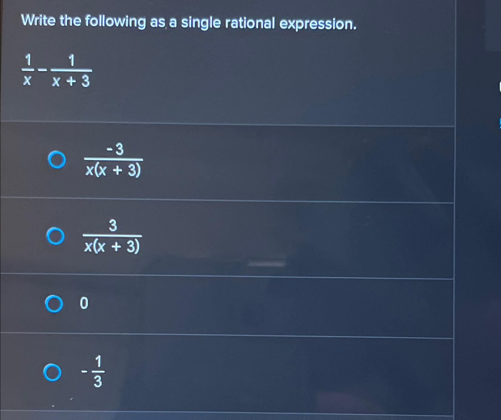 Solved Write the following as a single rational | Chegg.com