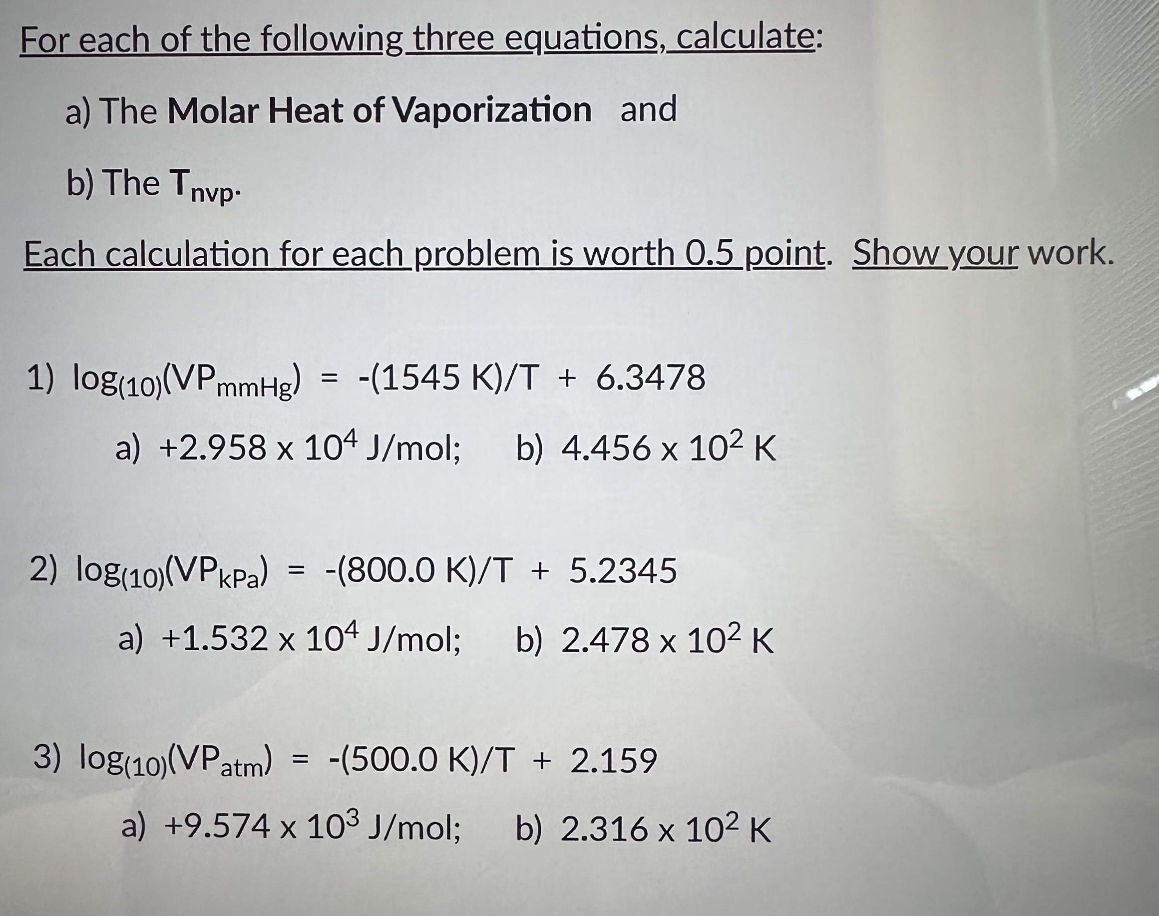 Solved For each of the following three equations, | Chegg.com