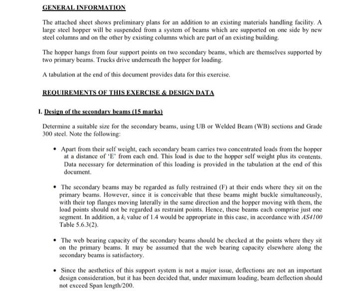 GENERAL INFORMATION The attached sheet shows | Chegg.com