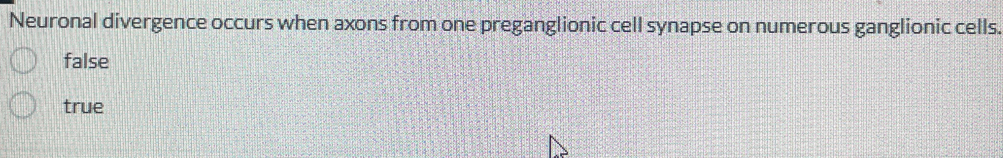 Solved Neuronal divergence occurs when axons from one | Chegg.com