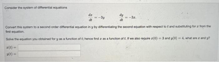 Solved Consider the system of differential equations | Chegg.com