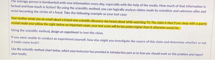 The average person is bombarded with new information | Chegg.com