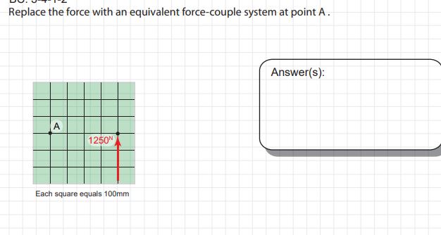 Solved Replace the force with an equivalent force-couple | Chegg.com
