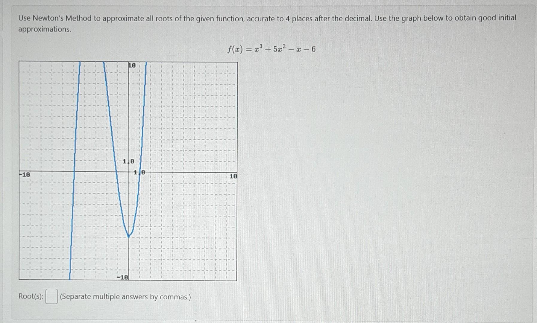 Solved Use Newton's Method to approximate all roots of the | Chegg.com