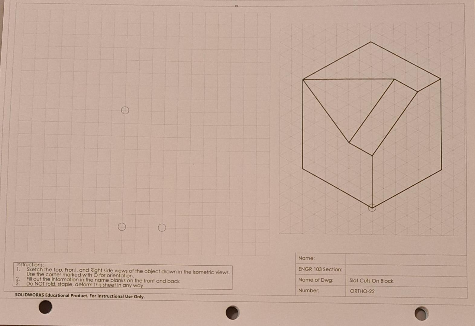 Solved O Name: ENGR 103 Section: Instructions: 1. Sketch the | Chegg.com