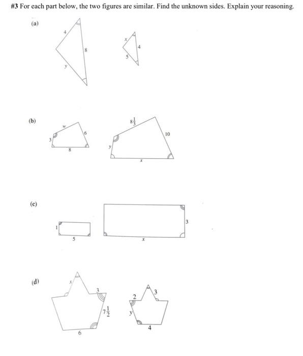 Solved #3 For each part below, the two figures are similar. | Chegg.com