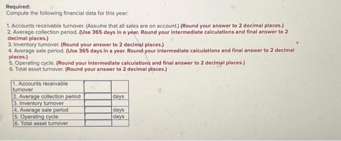 Solved Exercise 16−3 (Algo) Financial Ratios for Asset | Chegg.com