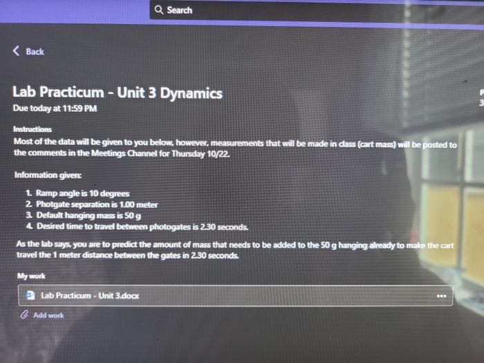 AP Physics 1 Lab Practicum Unit 3 Task: Your goal is | Chegg.com