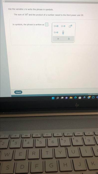Solved use the variable x to write the phrase in symbols The | Chegg.com