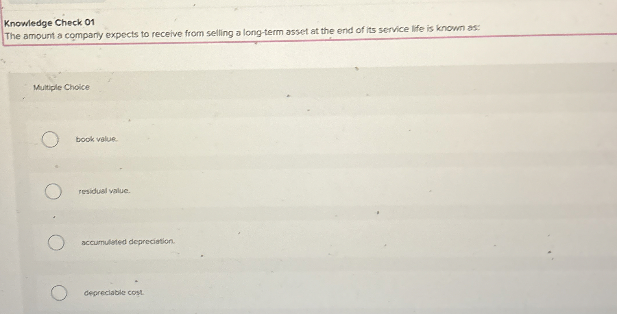 Solved Knowledge Check 01The amount a comparly expects to | Chegg.com