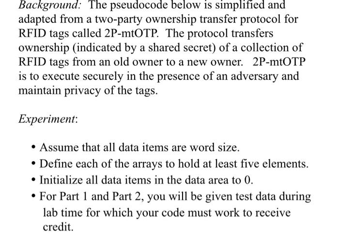 Solved Background: The pseudocode below is simplified and | Chegg.com