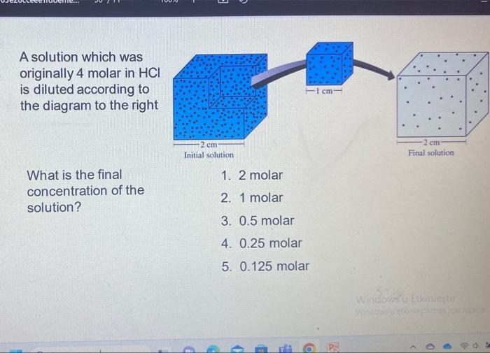 Solved A solution which was originally 4 molar in HCl is | Chegg.com