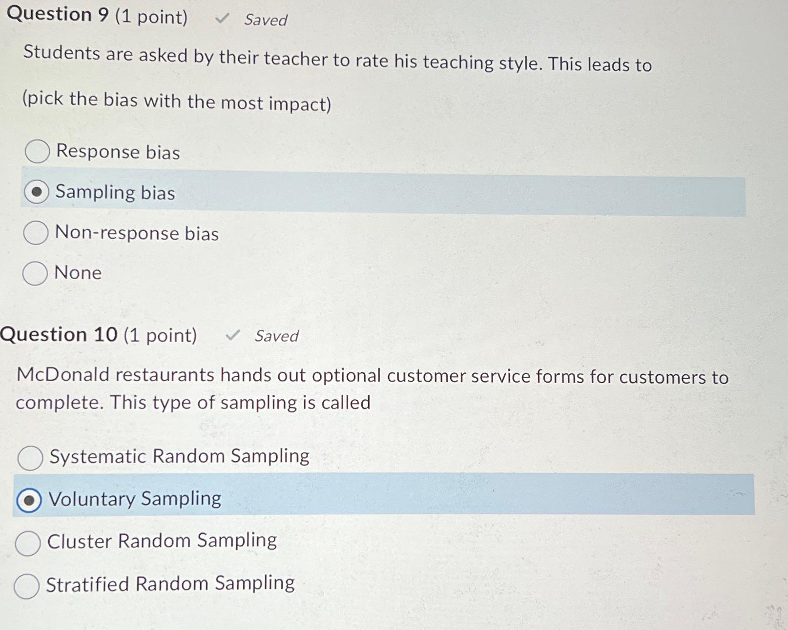 Solved Question 9 (1 ﻿point) ﻿SavedStudents are asked by | Chegg.com