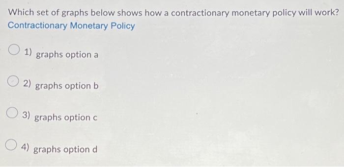 Solved Contractionary Monetary Policy Which set of graphs | Chegg.com