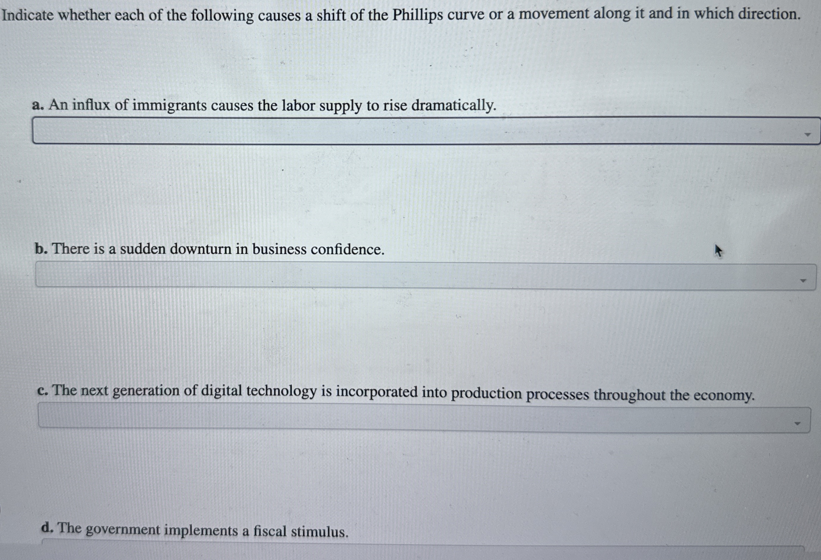 Solved Indicate whether each of the following causes a shift | Chegg.com
