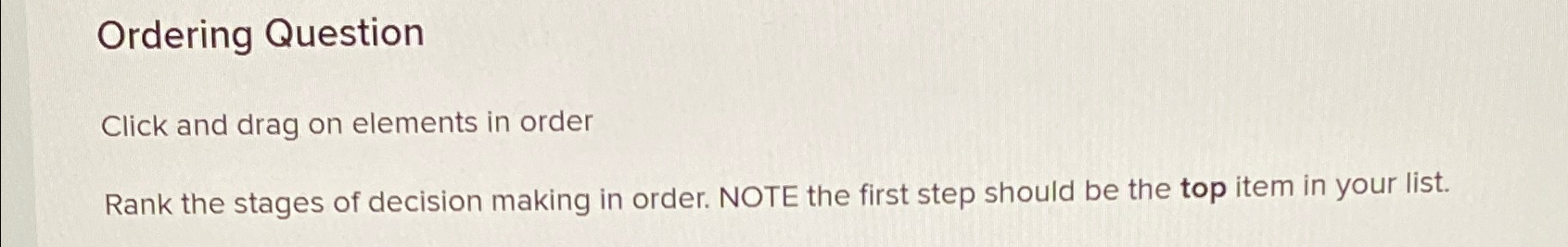 Solved Ordering QuestionClick and drag on elements in | Chegg.com
