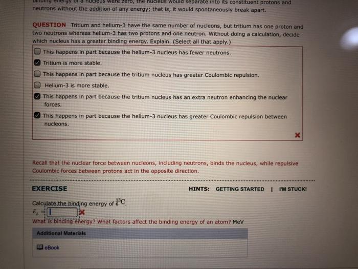 Solved were zero, the nucleus would separate into its | Chegg.com