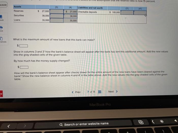 Solved Suppose that big bucks bank has the simplified | Chegg.com