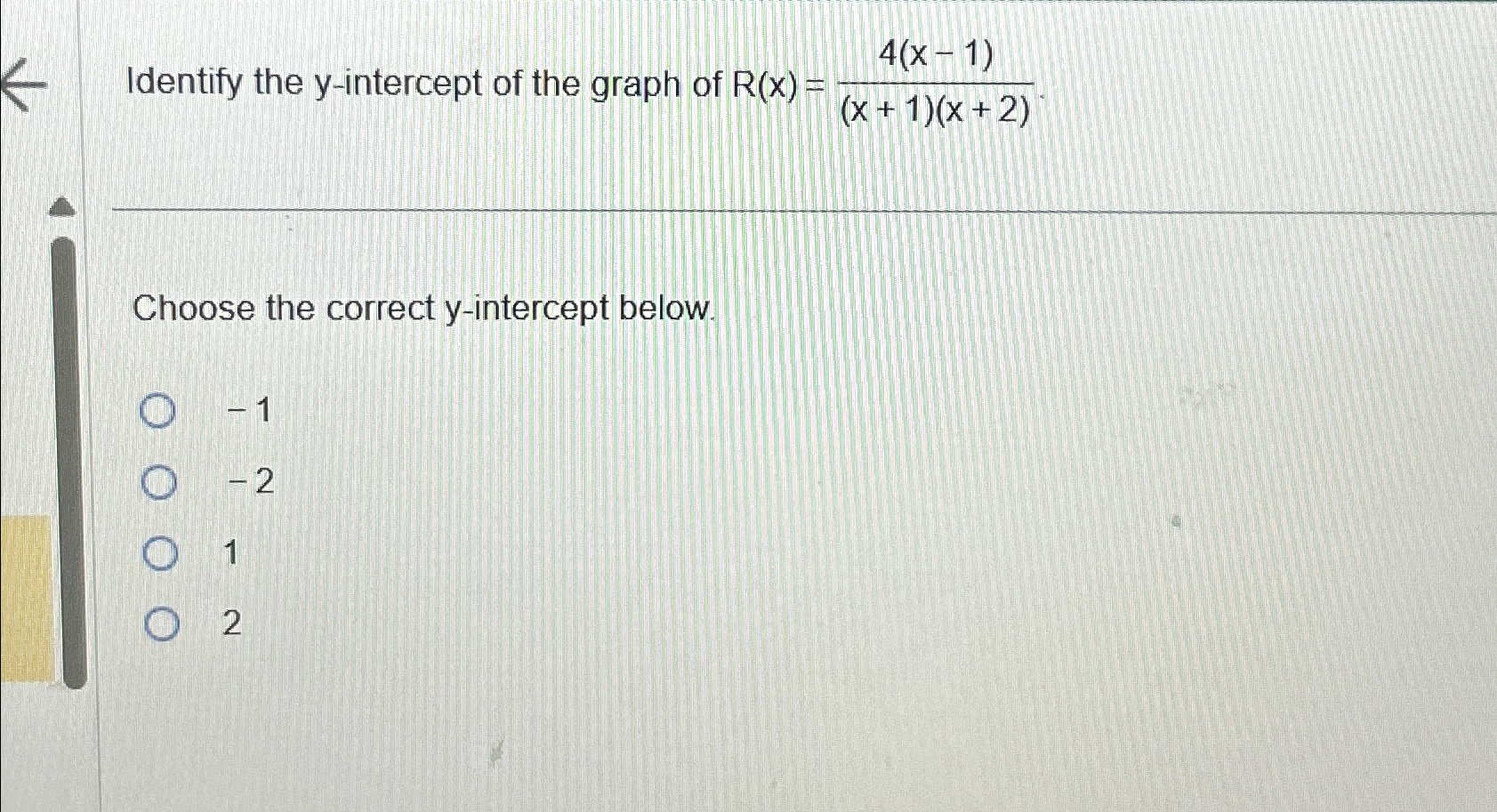 Solved Identify the y-intercept of the graph of | Chegg.com
