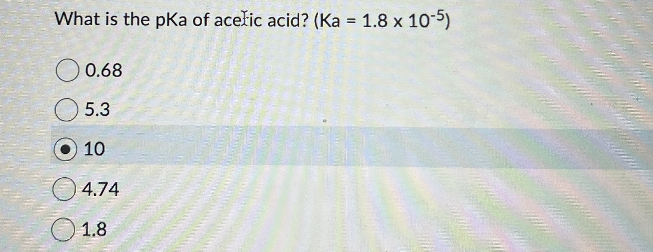 Solved What is the pKa of ace ?Kic ﻿acid? | Chegg.com