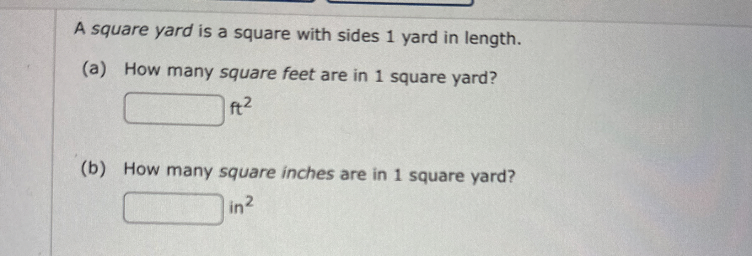 Solved A square yard is a square with sides 1 ﻿yard in | Chegg.com