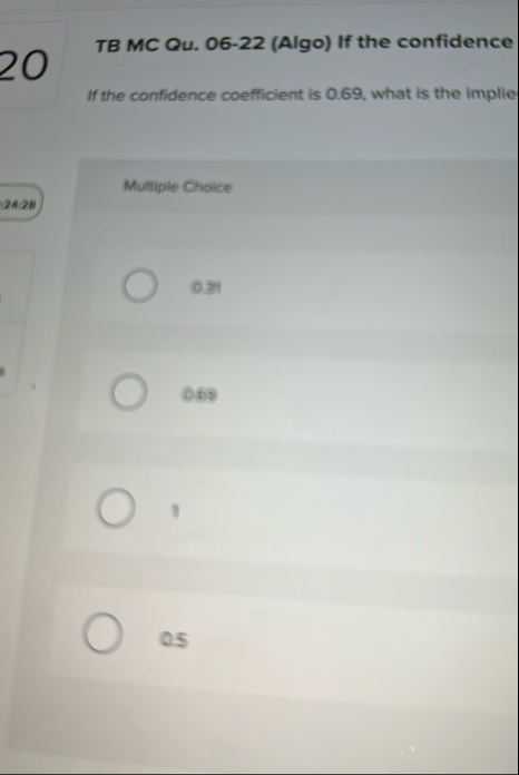 Solved TB MC Qu. 06-22 (Algo) ﻿If the confidence20 ﻿If the | Chegg.com