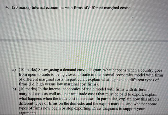 Solved 4. (20 marks) Internal economies with firms of | Chegg.com Solved 4. (20 marks) Internal economies with firms of | Chegg.com