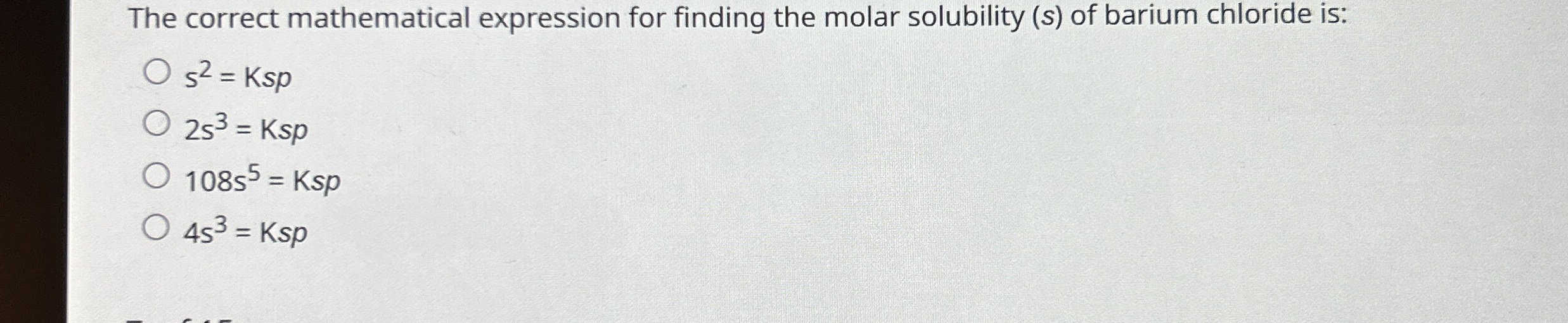 Solved The correct mathematical expression for finding the | Chegg.com